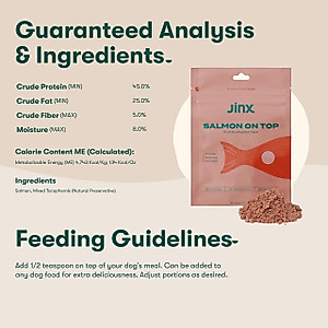 Jinx Premium Dry Dog Food + Bonus Salmon Topper. Salmon, Brown Rice, Sweet Potato Kibble (11.5lb), for All Lifestages with Superfoods & Probiotics