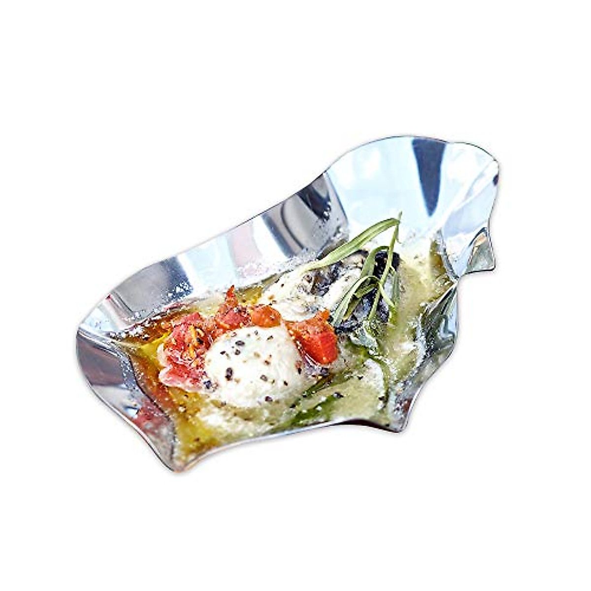 Outset 76471 Stainless Steel Grillable Oyster Shells, Set of 12, SIlver