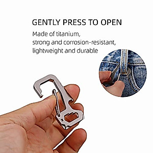 Imentha Titanium Keychain - Bottle Opener, Key Ring Clip - Carabiner Keychain for Men and Women, Keychain Accessories - Lightweight and Durable Titanium EDC Tool for Outdoor and Everyday Use