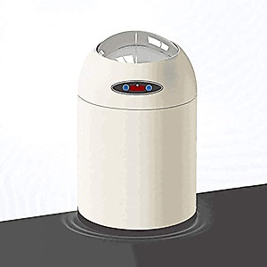 LXXSH Household Rechargeable Trash Can Smart Induction Trash Can Round Touchless Metal Trash Can with Two-Way Opening and Closing Trash Can for Bedroom (Color : B, Size : 12l)