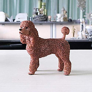 RZXLSZ VBNHGF Collectible Figurines Garden Animal Figurines Ornaments Statues Sculptures Home Decoration Poodle Dog Simulation Animal Model Jewelry Brown