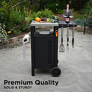 EMBERLI Grill Cart Outdoor with Storage, Modular BBQ Cart, Bar Patio Kitchen Island Prep Stand Cabinet