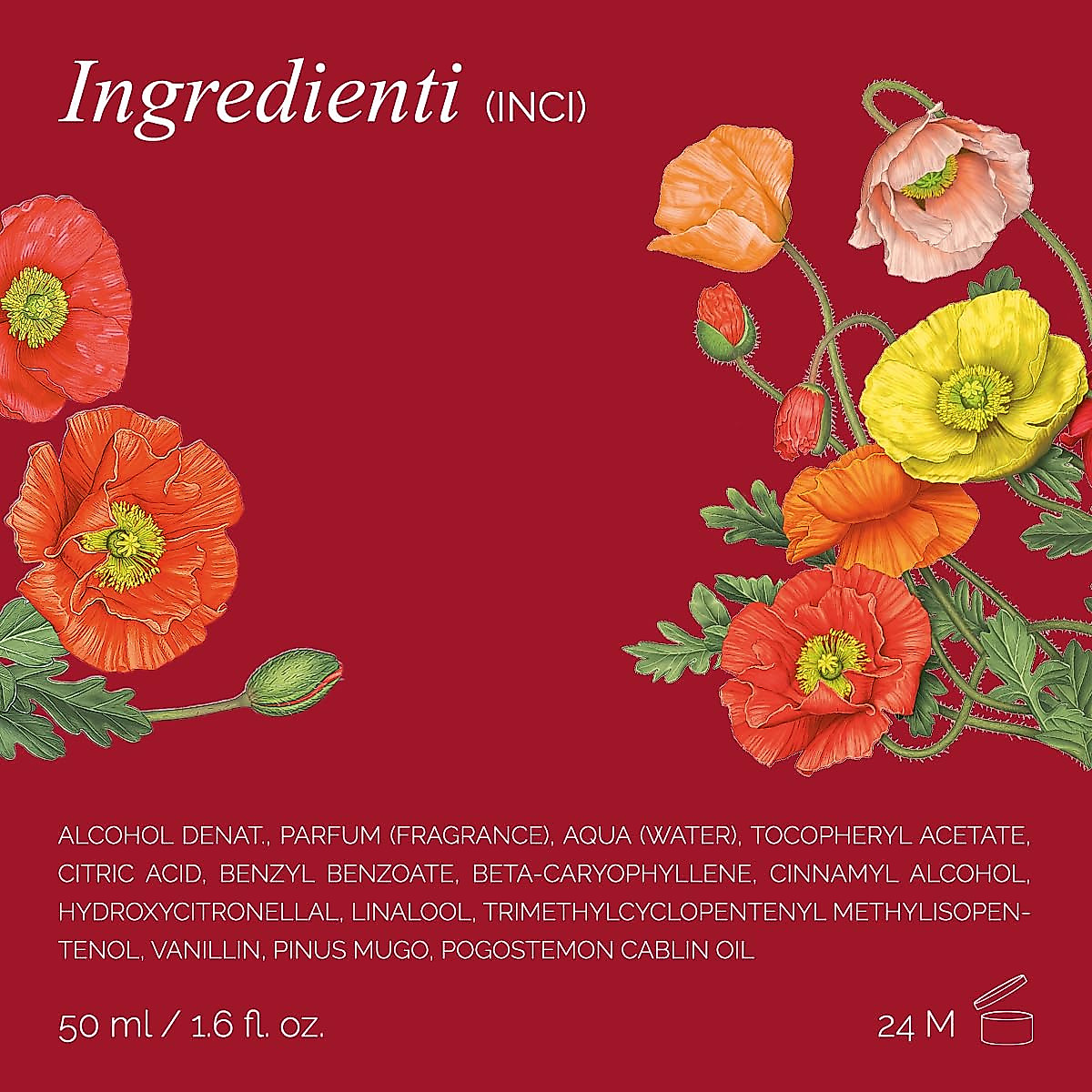 L'Erbolario Sweet Poppy - Notes Of Mandarin Orange, Red Poppy And Amber - Floral Fragrance For Women - Evanescent, Sweet Scent - Evokes Romance And Mystery - Long Lasting - 1.6 Oz EDP Spray