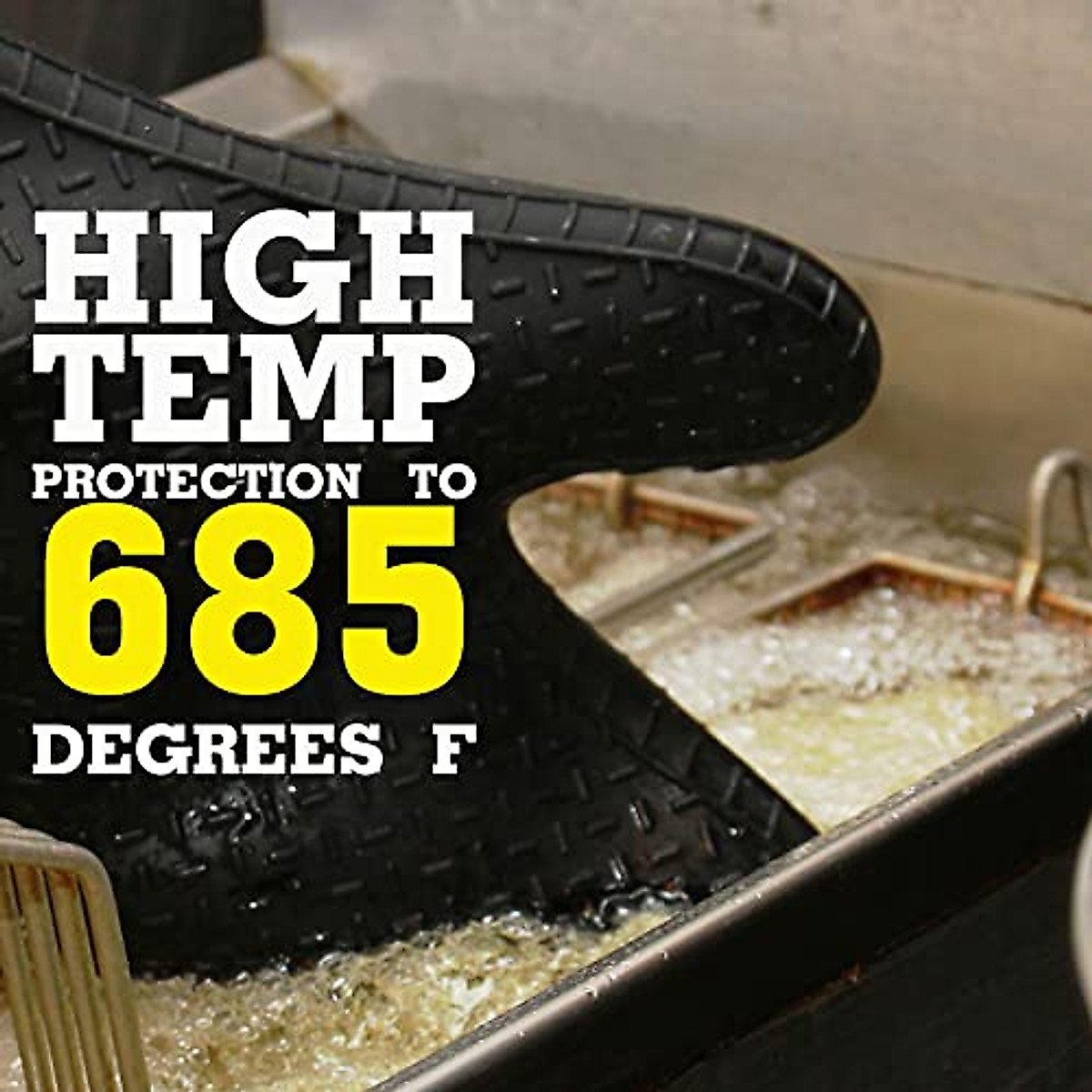 RITZ Food Service RZS685BK17 Silicone Oven Mitt, 685-Degree Heat Threshold, 17-Inch, Black