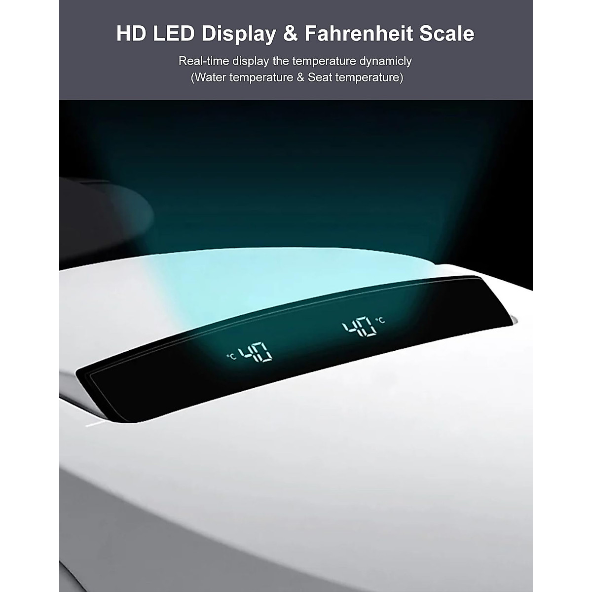 Homary Modern Smart Toilet Bidet, One-Piece 1.27 GPF Toilet Intelligent Elongated Toilet Auto Flush, Foot Sensor Operation, Heated Seat, Warm Water and Dry, Air Dryer, Digital Display