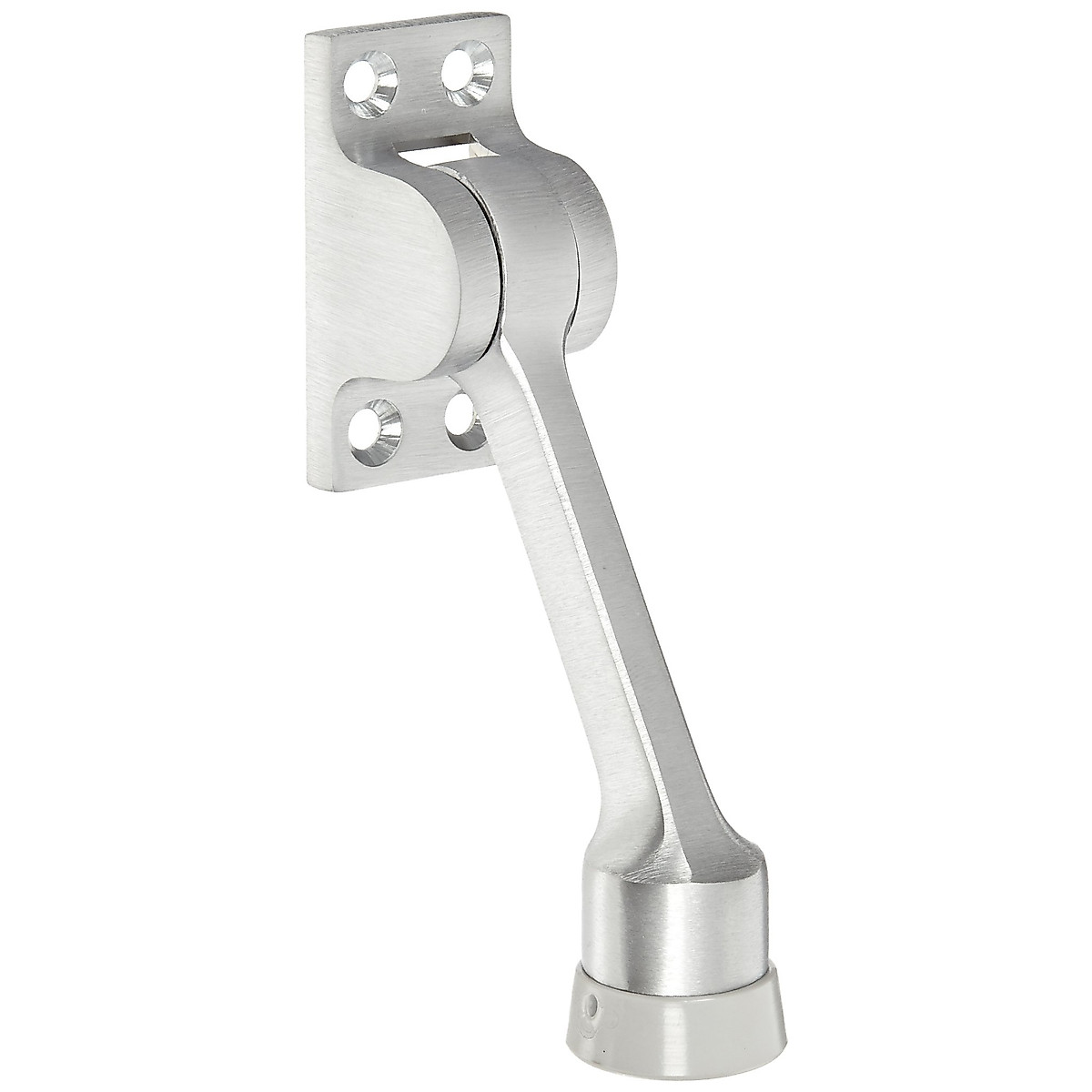 Rockwood 461.26D Brass Kick Down Door Stop, 8 X 3/4" OH SMS Fastener, 3-5/8" Projection, 2-1/4" Base Width x 1-1/4" Base Length, Satin Chrome Plated Finish