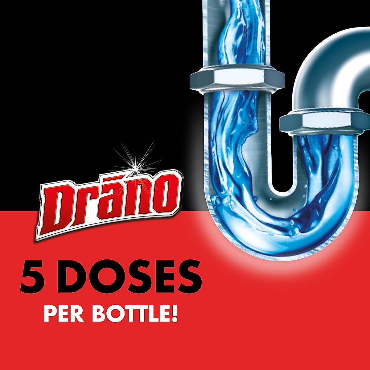 Drano Max Gel Drain Clog Remover and Cleaner for Shower or Sink Drains, Unclogs and Removes Hair, Soap Scum, Blockages, 80 oz