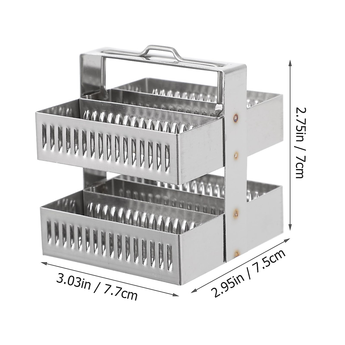 iplusmile Microscope Slides Rack 30 Positions, Stainless Steel Microscope Slide Holder - Research Staining Specimen Experiment Experiments Storage Stand for Lab