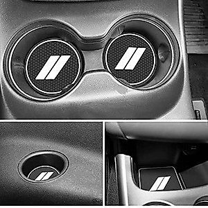 SENSHINE for Dodge Journey Accessories 2022 2021 2020 2019 2018 2011-2021 Non-Slip Anti Dust Cup Holder Insert Center Console Liner Trim Door Packet Mats Custom Interior 5PC (White Trim,Glow in Dark)