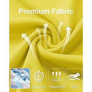 Men's Long Sleeve UPF 50 Workout Shirt - Athletic, Fishing, Hiking, Swimming - Yellow, MAGCOMSEN