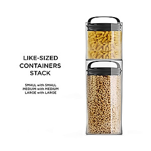 Prepara Evak Compact Glass Food Storage, 24 Ounce, Black