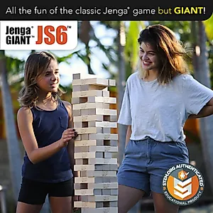 Jenga Giant - Stacks to Over 4 Feet - Officially Licensed - JS6