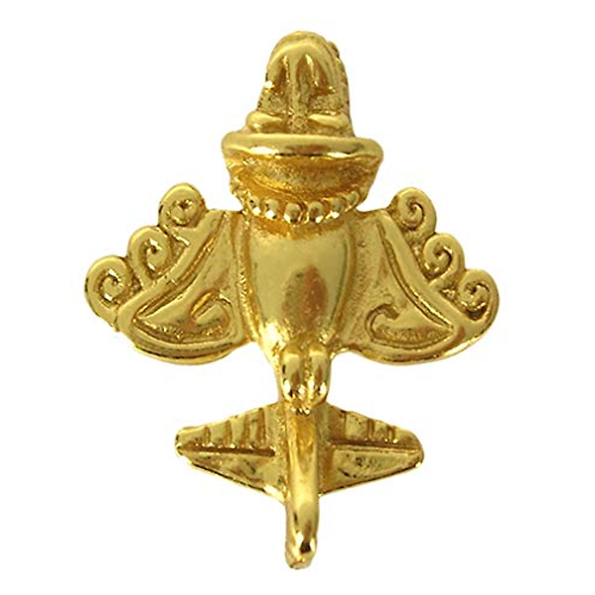 Across The Puddle, Ancient Golden Jet-7 Lapel Pin | 24k GP Golden Flyer | Pre-Columbian Quimbaya Airplane Jet | Ancient Aircraft | Ancient Astronauts | Original Golden Jets Collection