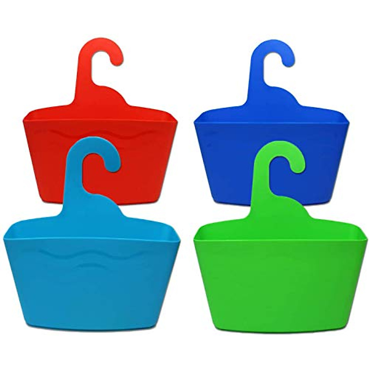 Zelica Storage Basket Caddy with Hook | Stackable Neon Plastic Baskets | Hang on Doors, in Closets, Showers, and More