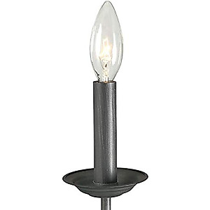 LOG BARN French Country Chandelier, Modern Farmhouse Lighting Style in Brushed Rustic Dark Grey, Kitchen Island Pendant for Dining Room, Bedroom