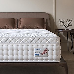 BedStory Queen Mattress 12 Inch, Deep Sleep Mattress Extra Lumbar Support - Medium Firm Mattress - Memory Foam Hybrid Mattress Euro Top, Fiberglass Free - No Odor - 365 Night Trial - Forever Warranty
