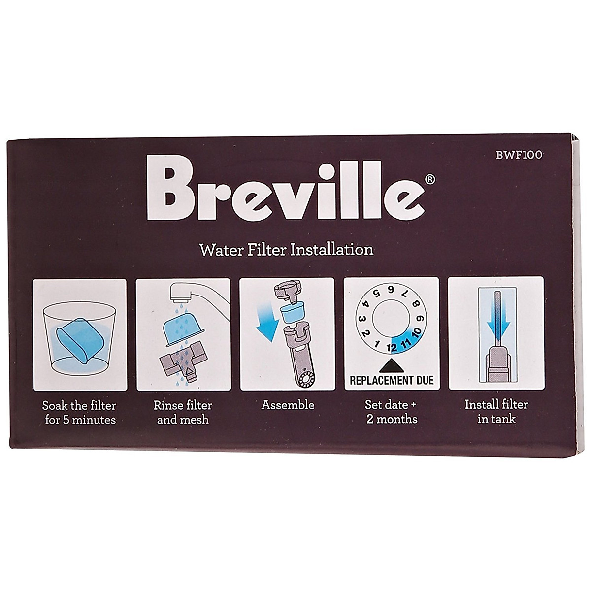 Breville BWF100 Single Cup Brewer Replacement Charcoal Filters White