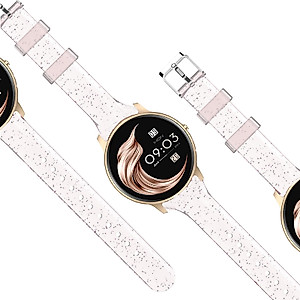 Compatible with TOOBUR Smart Watch Band, Lamshaw Women, Soft Silicone Glitter Clear Sport Strap Compatible with TOOBUR IDW13 1.8" Smart Watch/TEMINICE IDW13 1.8" Smart Watch/VRPEFIT IDW13 1.8"