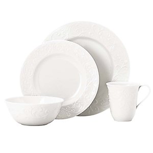Lenox Opal Innocence Carved 4-Piece Place Setting, 4.95 LB, White