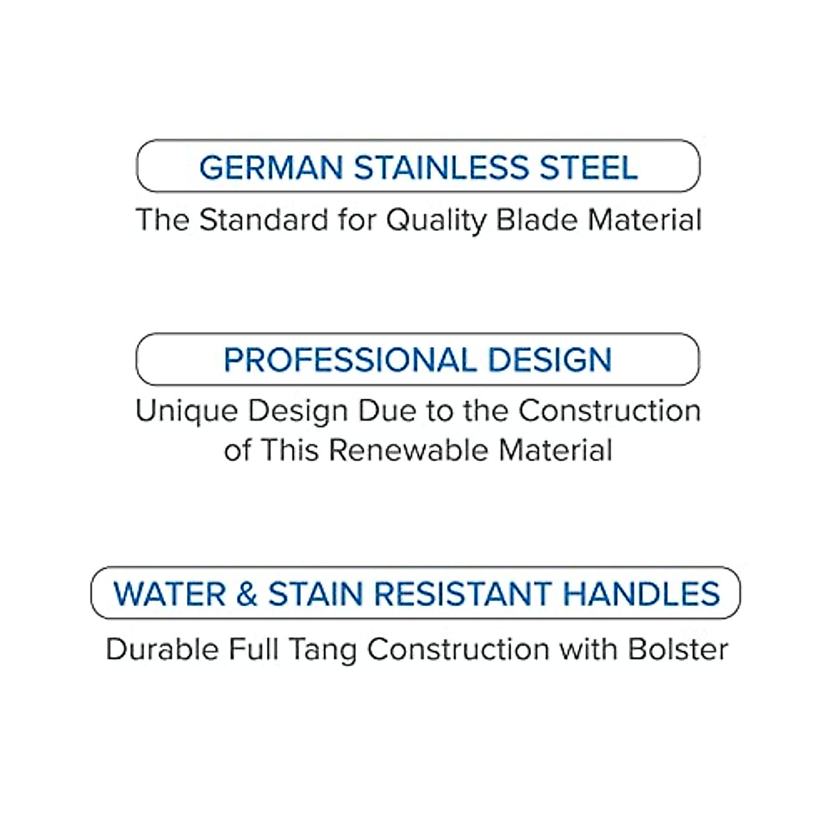 Viking Culinary German Stainless Steel Pakkawood Steak Knife Set, 6 Piece, Includes Wooden Gift Box, Handwash Only, Water & Stain Resistant Handles, Black