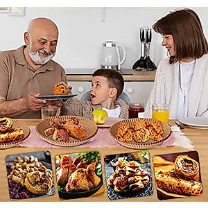 Air Fryer Disposable Paper Liner: Round Parchment Paper For Air Fryer Paper Oil-Proof, water-Proof Baking Paper for Air Fryer Steamer, Microwave & Easy Cleaning(100PCS 6.3in).