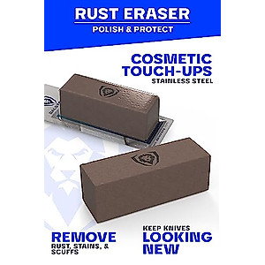 Dalstrong Premium Rust Eraser - Knife Maintenance and Care - For Knives, Scissors, Steel Pots and Pans, Whetstones, and more - Calcium Carbonate