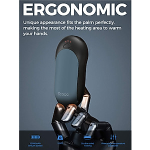 OCOOPA Fast-Charging Hand Warmers, 10000mAh Handwarmer with PD & QC 3.0 Rechargeable Hand Warmer Supercar Design Heating time 15 Hrs Perfect for Outdoor Activities Brilliant Winter Gift