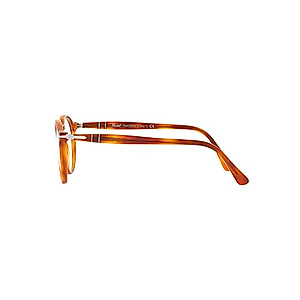 Persol PO3285V Round Prescription Eyewear Frames, Terra Di Siena/Demo Lens, 50 mm