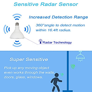 REMINDA Motion Sensor Light Bulbs Outdoor, 15W PAR38 LED Flood Light Bulb, Radar Motion Detector, Dusk to Dawn Sensor, 100 Watt Equivalent, E26 Base, 1500LM, 3000K Warm White, 2 Pack