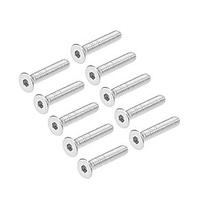 uxcell M4x25mm Flat Head Machine Screws Inner Hex Screw 304 Stainless Steel Fasteners Bolts 50Pcs