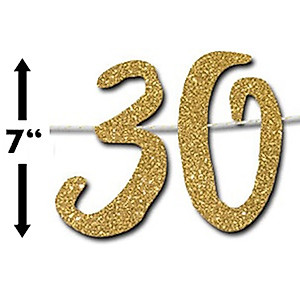 Cheers to 30 Years Banner - Premium Gold Glitter Cardstock Paper - Larger Text for Better Visibility - Perfect Decoration for 30th Birthday Party Celebration