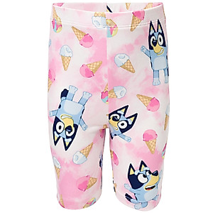 Bluey Bingo Big Girls Graphic T-Shirt Bike Shorts and Outfit Set Pink 10-12