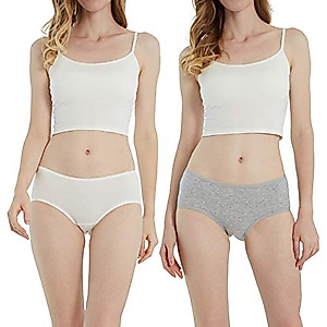 INNERSY Womens Underwear Cotton Hipster Panties Regular & Plus Size 6-Pack(X-Large,Solid Colors and Polka Dot)