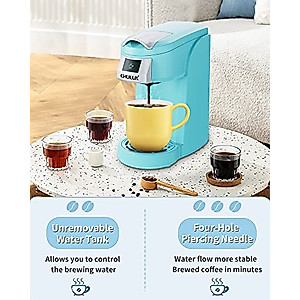 CHULUX Upgrade Single Serve Coffee Maker for K CUP, Mini Coffee Maker Single Cup 5-12oz Coffee Brewer, 3 in 1 Coffee Machine for K Cups Pod Capsule Ground Coffee Tea, One Touch Fast Brewing in Minutes