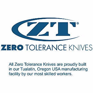 Zero Tolerance 0308BLKTS, Drop Point Pocket Knife, 3.75-in. Blade, Manual KVT Ball Bearings Opening, Titanium Frame Lock , Black