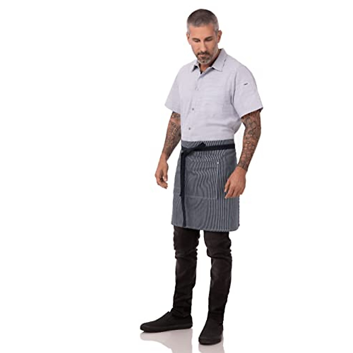 Chef Works Unisex Portland Half Bistro Apron, Indigo Blue, One Size