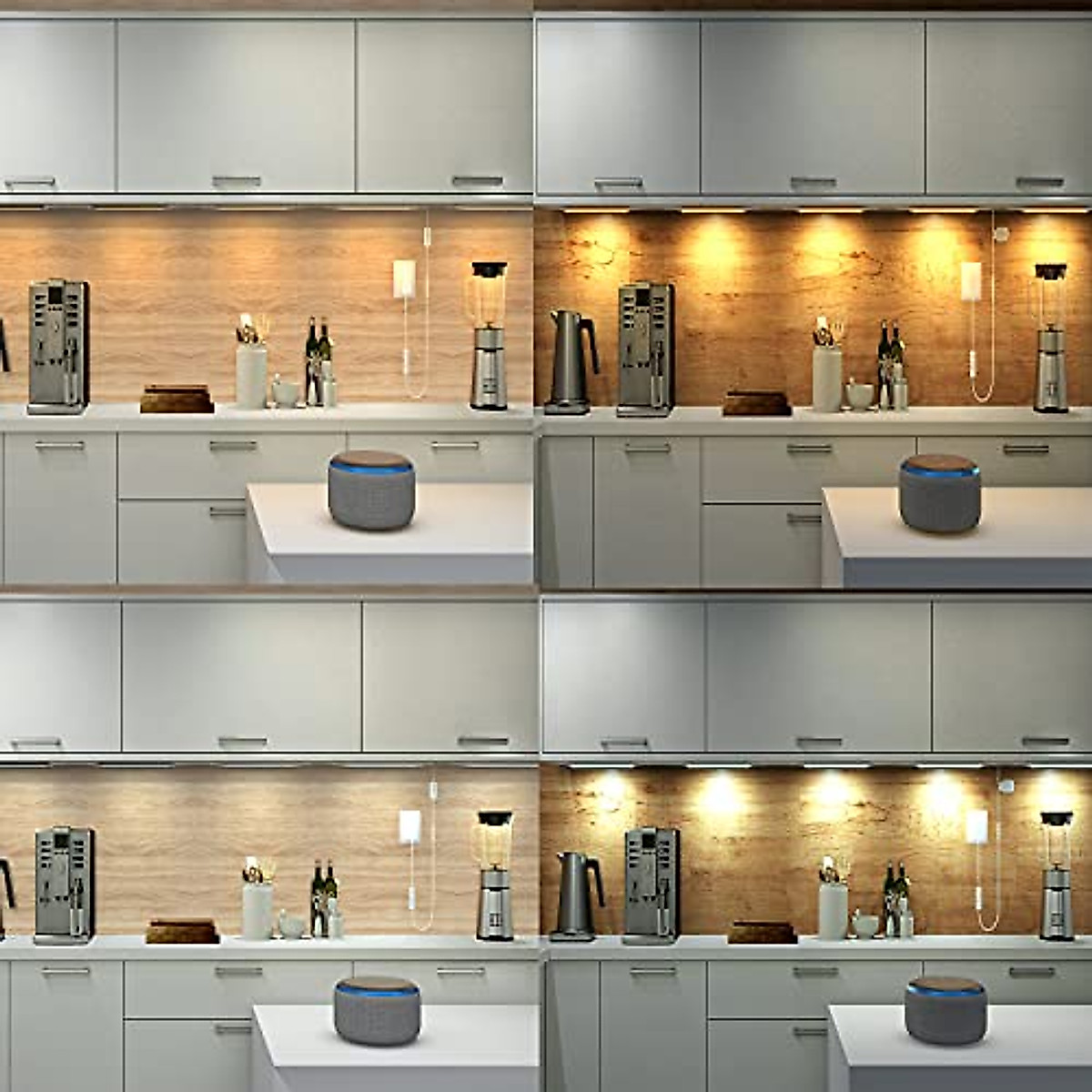 Smart Under Cabinet Lights Work with Alexa Echo, Google ,Siri, LED Light for Kitchen Shelf Counter Lighting with App, Voice Activated Dimmable and Linkable Warm to Cool White (3 Lights Bar Kit)