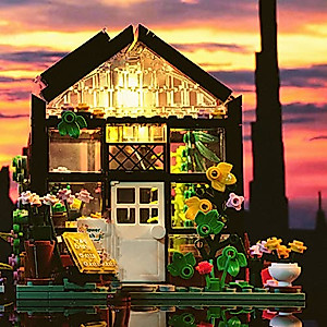 ZKA Flower House Building Block Set with LED Light, Compatible with Lego Flower Plant Series Block Set, Good Gift for Friends and Girls（579PCS）