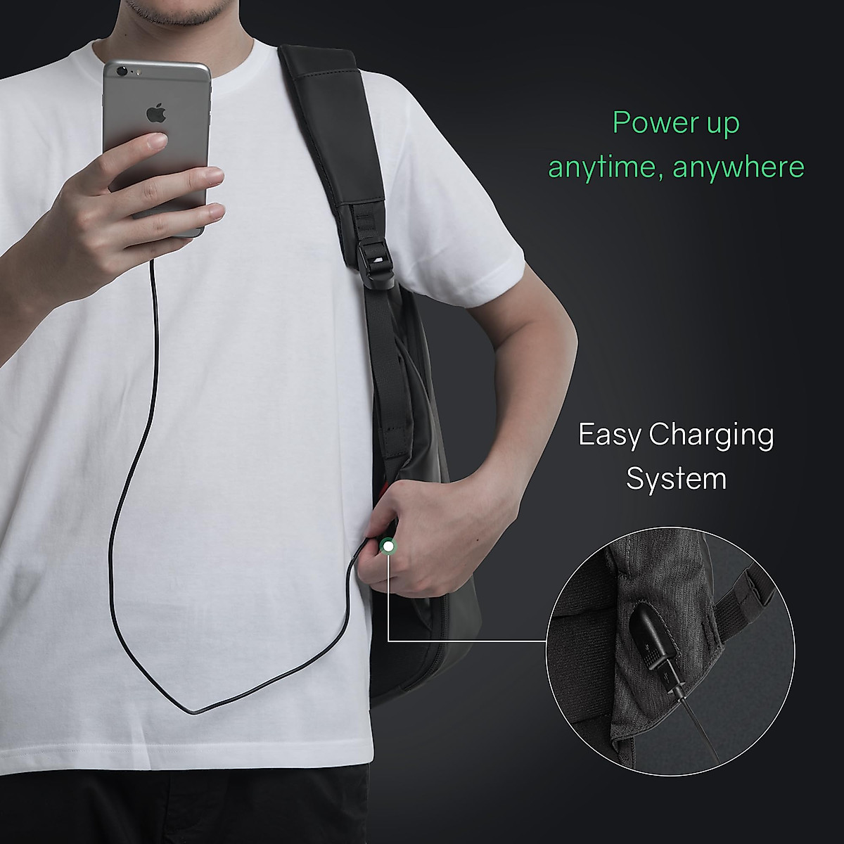 KORIN Laptop Bag For Men Women - Laptop Backpack 15.6" Travel Backpack With USB Charging Port, Original Design Flippack Anti-Theft Shool Backpack For Traveling, Hiking, Commuting, Black