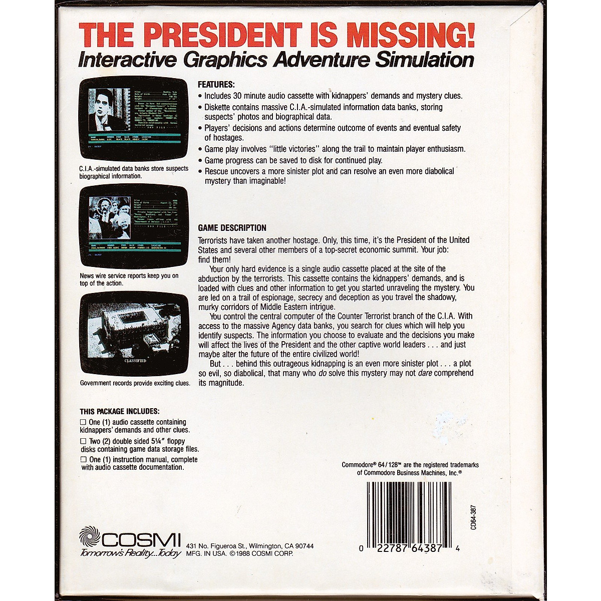 The President is Missing - Commodore 64