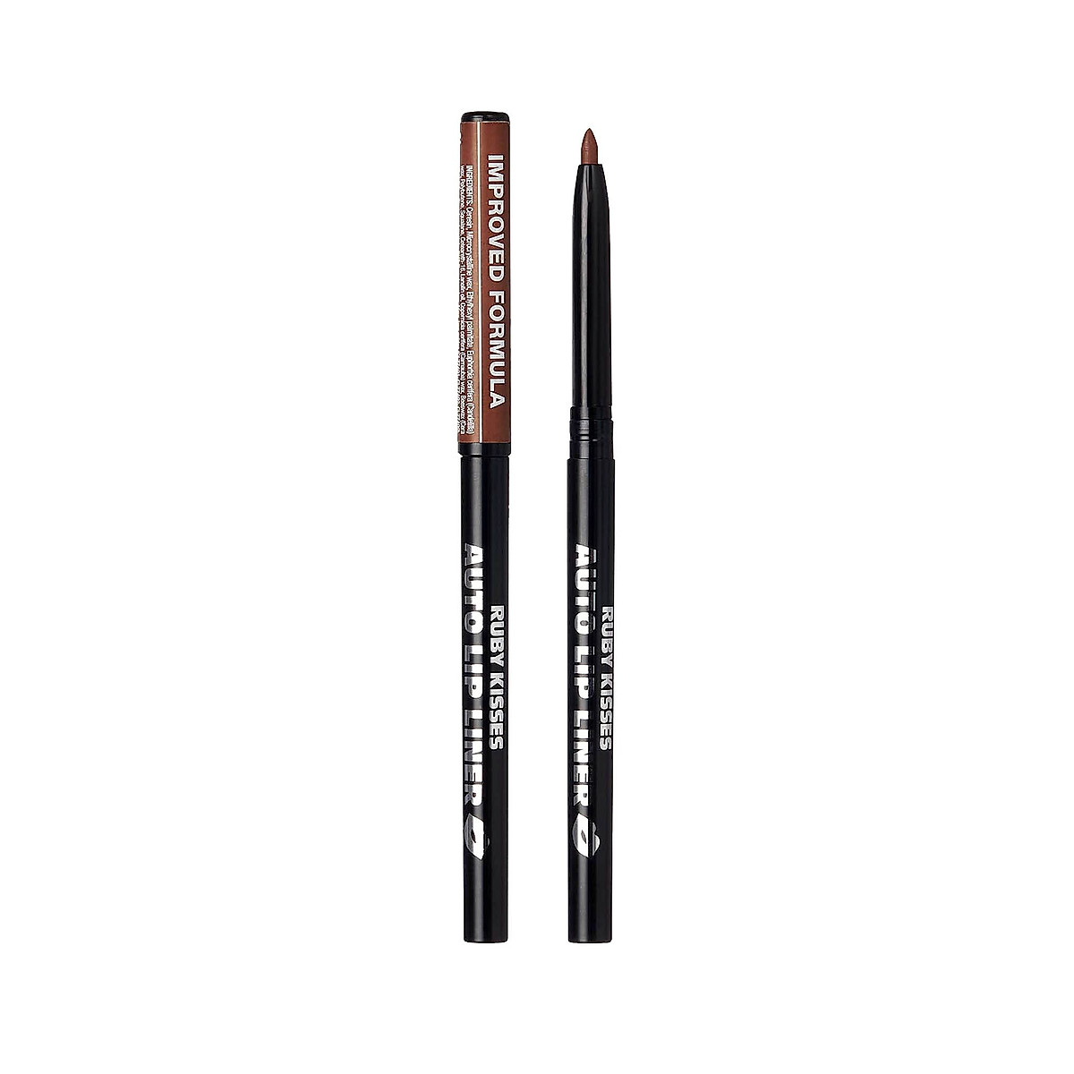Ruby Kisses Auto Lip Liner Pencil, Long Lasting & Non-Fading, Smooth Application, Non-Feathering with Rich Color, No Sharpener Needed, Ideal for Full Lips Look (Brown) (3 PACK)