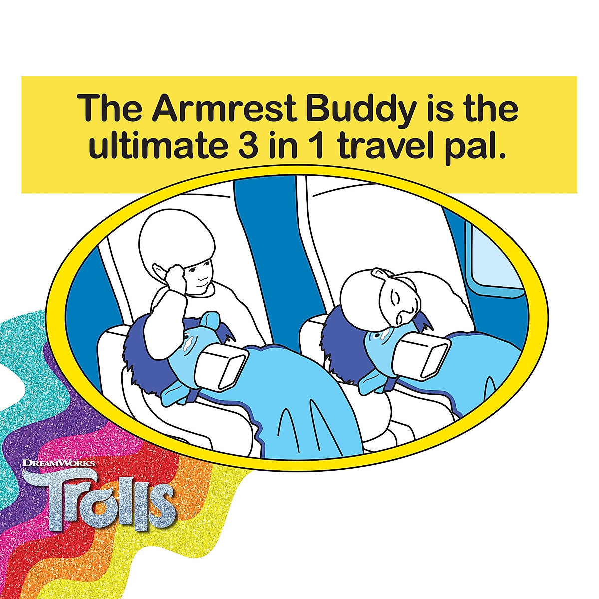 Trolls Armrest Buddy Stuffed Plush Travelling Toy with Blanket 13” - Kids Ultimate Travel Pillow Companion Set (Branch)