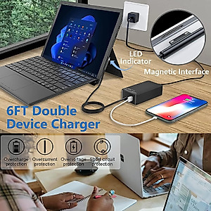 Surface Laptop Pro Charger 65W 44W 36W 24W Compatible with Microsoft Surface Pro 3/4/5/6/7/8/9/X Laptop 1/2/3/4 Go 1/2/3 Book 1/2/3 Power Supply Adapter