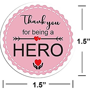 Nurse Week Stickers Healthcare Workers Thank You for Being A Hero Stickers 1.5" - Nurse Nursing School Essential Workers Gifts CNA Appreciation Themed Thank You Stickers Stickers Envelope Seals 500Pcs