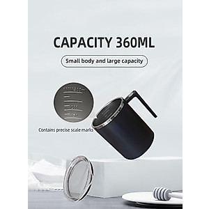 Electric Mixing Mug,Electric Stirring Coffee Mug,Coffee thermos, Coffee Mugs,Suitable for Coffee, Milk, Cocoa and Other Beverages (Daik Black)