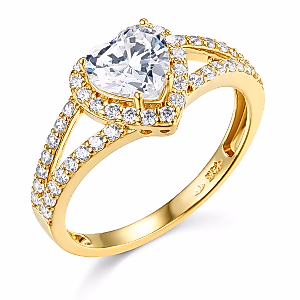 14k Yellow Gold SOLID Wedding Engagement Ring - Size 7