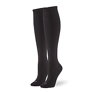 HUE Women's Massaging Sole Knee Sock 3 Pair Pack, Black, One Size