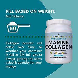 AMANDEAN Premium Anti-Aging Marine Collagen Peptides Powder. 500g Wild-Caught Hydrolyzed Fish Collagen Supplement. Type 1 & 3 Collagen Protein. 18 Amino Acids for Skin, Hair, Nails.