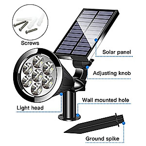 MEIHONG Solar Spot Lights Outdoor Landscape Lights Solar Powered Waterproof Solar LED Landscape Lighting, Solar Tree Lights Solar Spot Lights Garden Decorations (4 Pack)