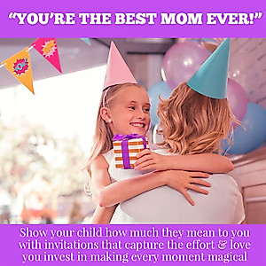 Pop On Over Popper Toy Fidget Themed Birthday Party Invitations for Kids, 20 5x7 Fill In Cards with Twenty White Envelopes by AmandaCreation